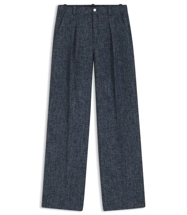 BOSS Stretch Tweed Wide-leg Trousers - Patterned