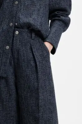 BOSS Stretch Tweed Wide-leg Trousers - Patterned