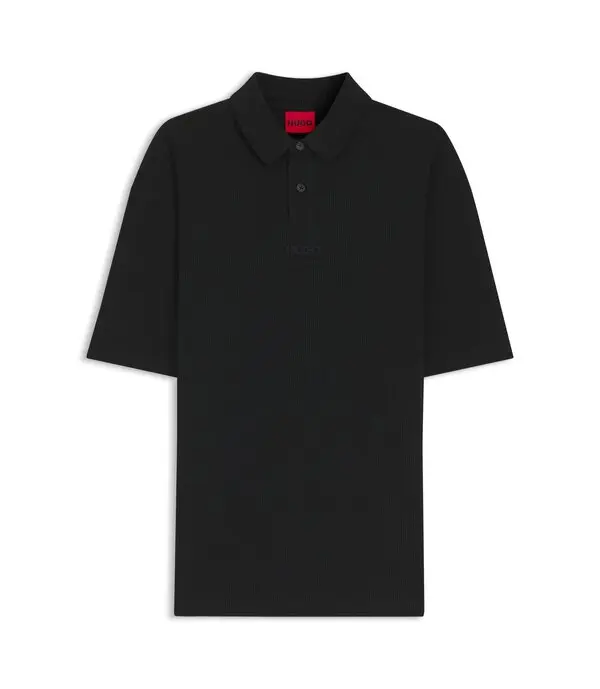 Hugo Waffle-structured Polo Shirt In Cotton
