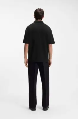 Hugo Waffle-structured Polo Shirt In Cotton