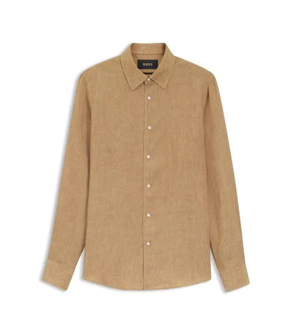 BOSS Slim-fit Shirt In Italian-made Linen