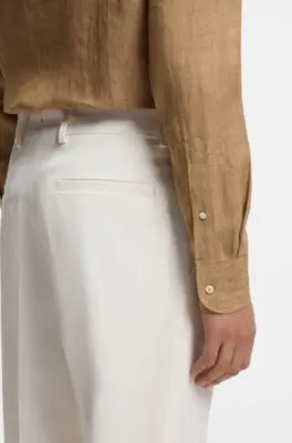 BOSS Slim-fit Shirt In Italian-made Linen