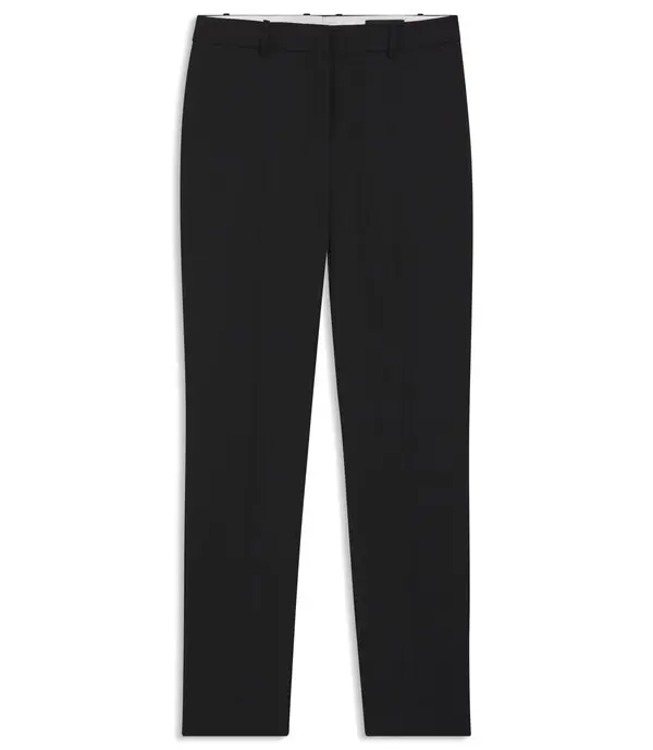 BOSS Virgin Wool Tapered Leg Trousers - Black