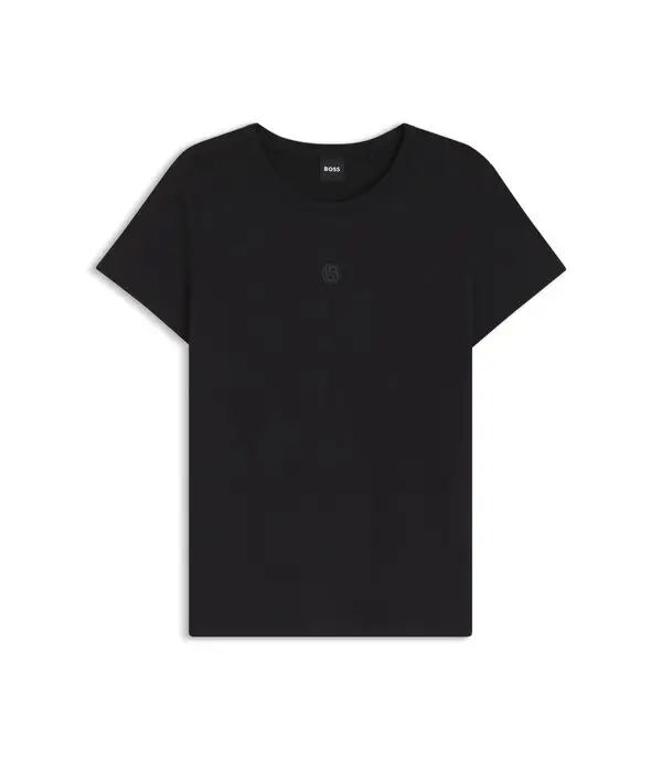 BOSS Mercerised-cotton Regular-fit T-shirt - Black