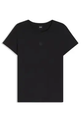 BOSS Mercerised-cotton Regular-fit T-shirt - Black