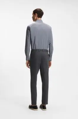 BOSS Checked Regular-fit Shirt In Performance-stretch Fabric