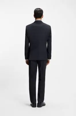 BOSS Two-piece Regular-fit Suit In Checked Virgin Wool