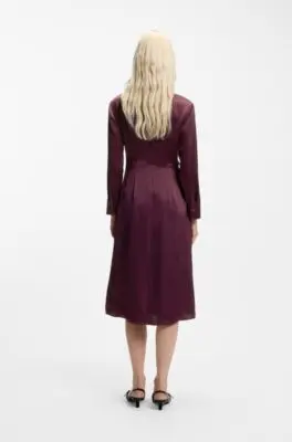 Hugo Drape-detail Midi Shirt Dress - Dark Purple