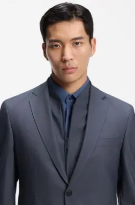 BOSS Three-piece Slim-fit Suit With Zip Waistcoat