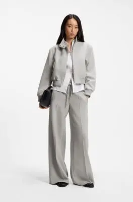BOSS Oversized-fit Trousers In Stretch Twill - Patterned