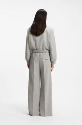 BOSS Oversized-fit Trousers In Stretch Twill - Patterned
