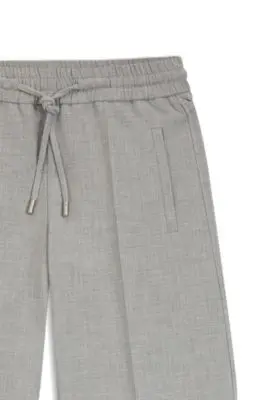 BOSS Oversized-fit Trousers In Stretch Twill - Patterned