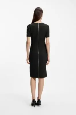 BOSS V-neck Stretch Fabric Dress - Black