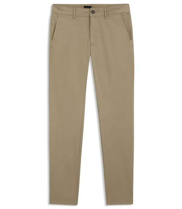 BOSS Slim-fit Stretch Satin Pants - Light Brown