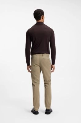 BOSS Slim-fit Stretch Satin Pants - Light Brown