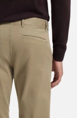 BOSS Slim-fit Stretch Satin Pants - Light Brown