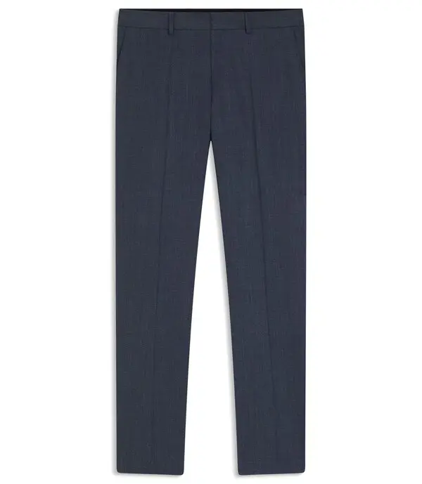 BOSS Patterned Slim-fit Trousers - Light Blue