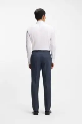 BOSS Patterned Slim-fit Trousers - Light Blue