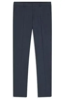 BOSS Patterned Slim-fit Trousers - Light Blue