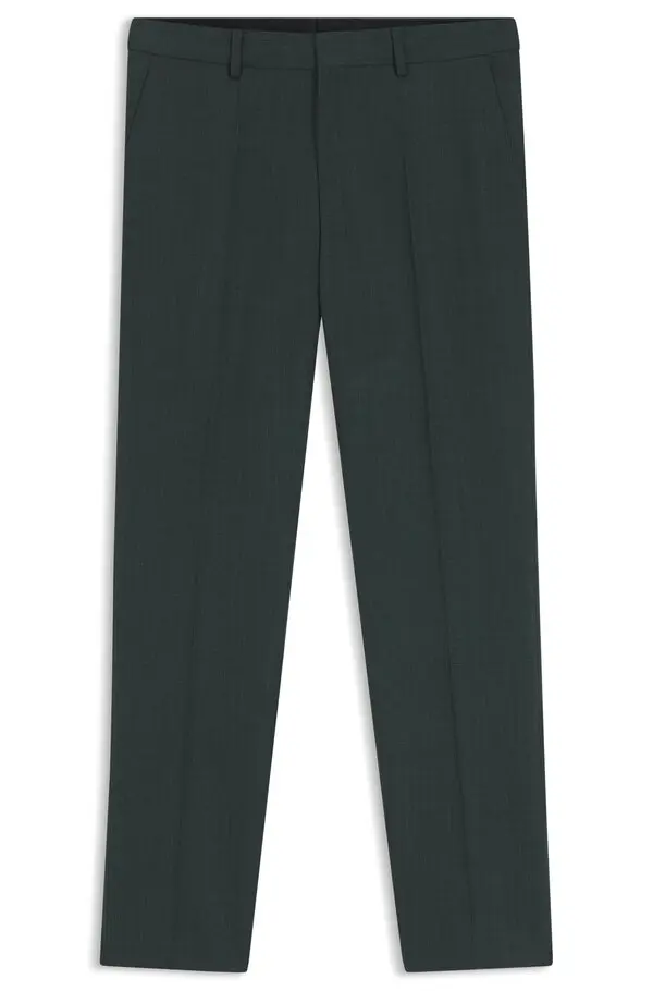 BOSS Patterned Slim-fit Trousers - Light Green