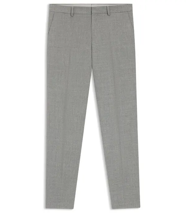 BOSS Patterned Slim-fit Trousers - Silver