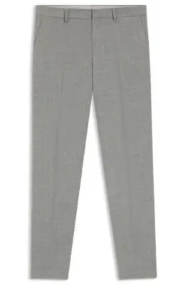 BOSS Patterned Slim-fit Trousers - Silver