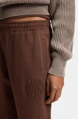 Hugo Logo Artwork Tracksuit Bottoms - Brown