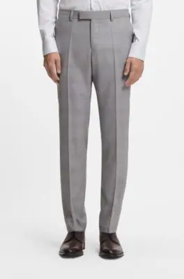 BOSS Two-piece Slim-fit Suit In Virgin Wool And Silk - Silver