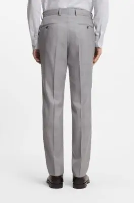 BOSS Two-piece Slim-fit Suit In Virgin Wool And Silk - Silver