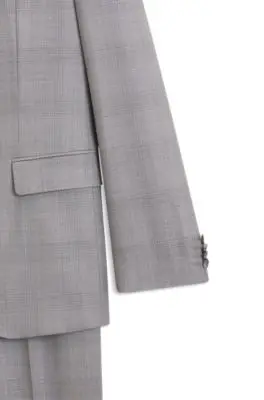 BOSS Two-piece Slim-fit Suit In Virgin Wool And Silk - Silver
