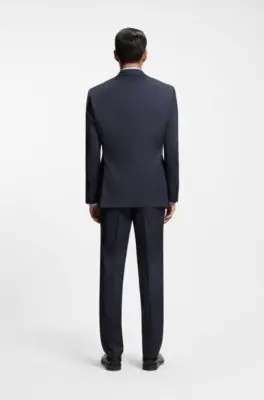 BOSS Two-piece Regular-fit Suit In Virgin Wool And Silk - Light Blue