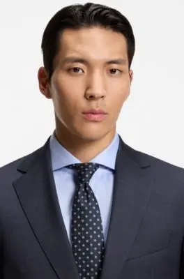 BOSS Two-piece Regular-fit Suit In Virgin Wool And Silk - Light Blue