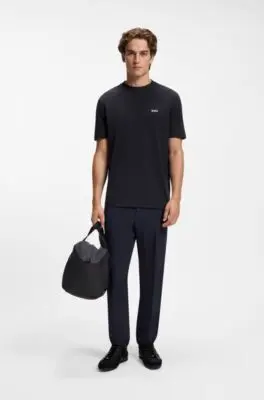 BOSS Stretch-cotton T-shirt With Logo Detail - Dark Blue