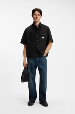 Hugo Oversize-fit Shirt In Cotton Twill