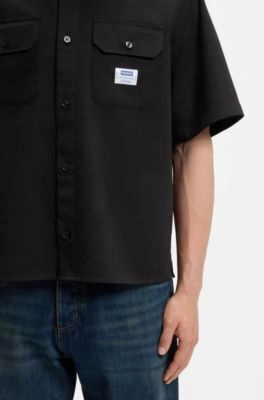Hugo Oversize-fit Shirt In Cotton Twill