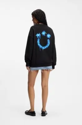 Hugo Cotton-terry Sweatshirt With Graphic Details