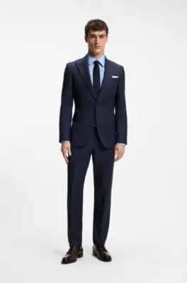 BOSS Slim-fit Shirt In Stretch Cotton-blend Poplin - Light Blue