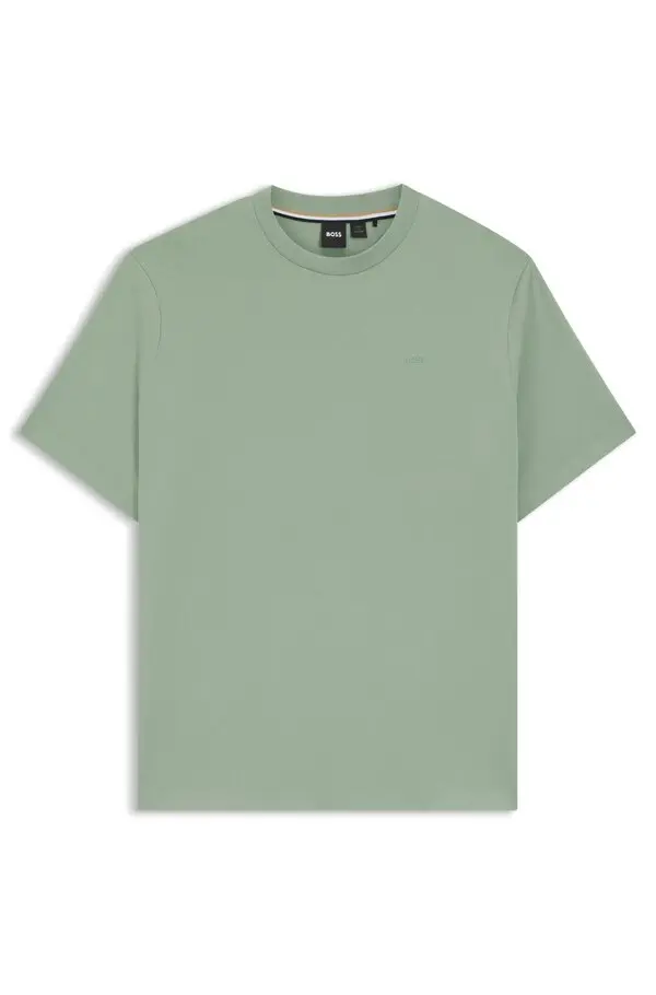 BOSS Cotton-jersey T-shirt With Logo Detail - Light Green