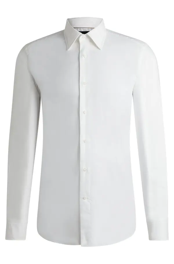 BOSS Slim-fit Shirt In Super-stretch Fabric - White
