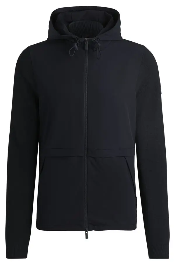 BOSS Softshell Jacket With Knitted Details - Dark Blue