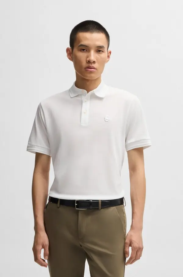 BOSS Cotton-piqué Polo Shirt With Double B Monogram - White