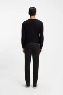 BOSS Slim-fit Cotton-blend Trousers - Black