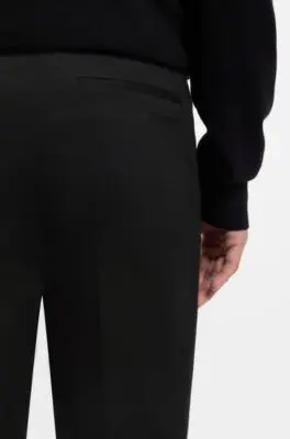BOSS Slim-fit Cotton-blend Trousers - Black