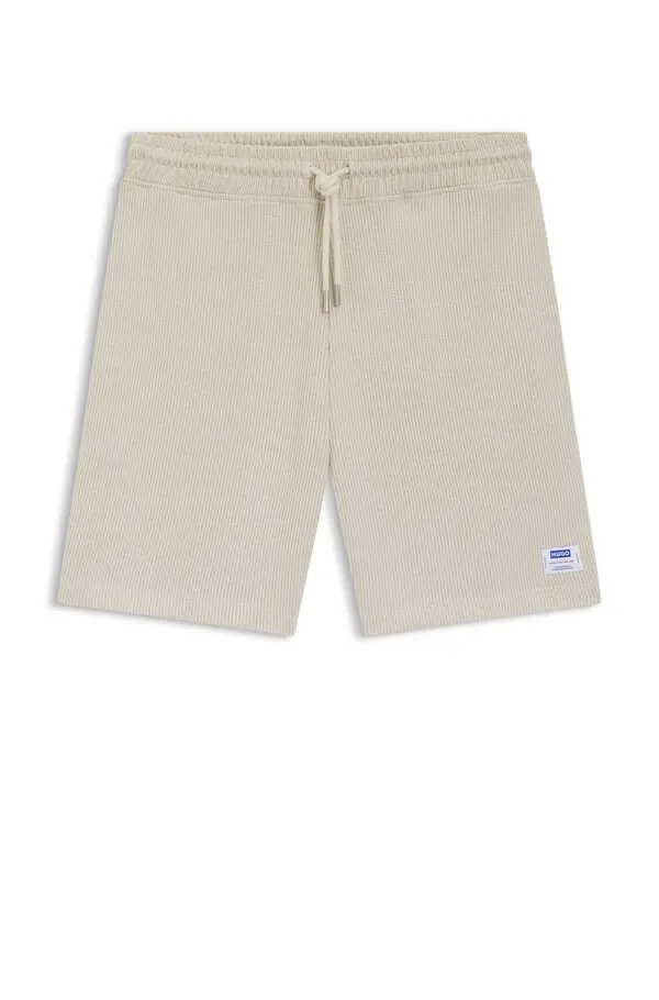 Hugo Cotton Blend Waffle-structure Shorts