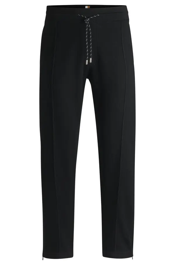 BOSS Regular-fit Wool Trousers With Zip Hems