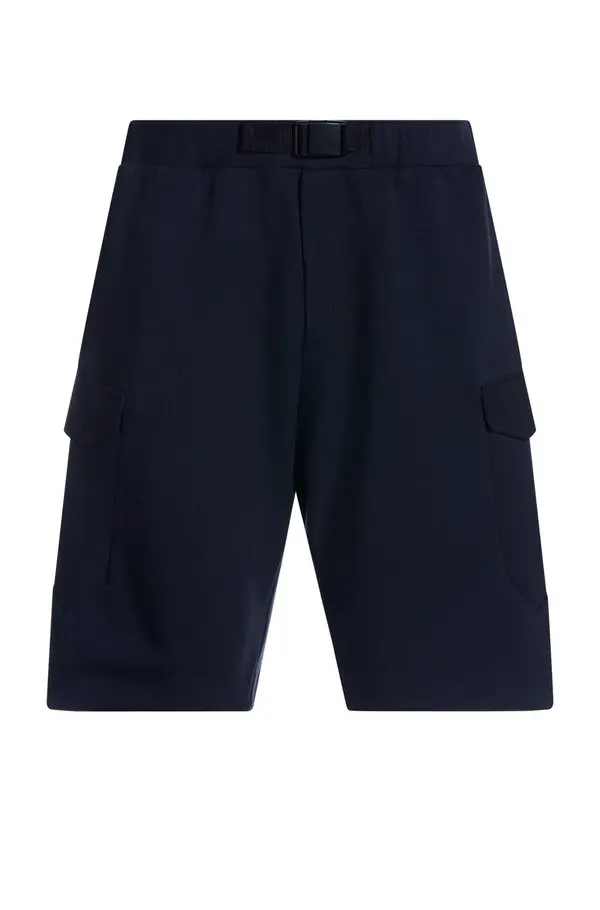BOSS Super-stretch Shorts With Hopsack Paneling - Dark Blue