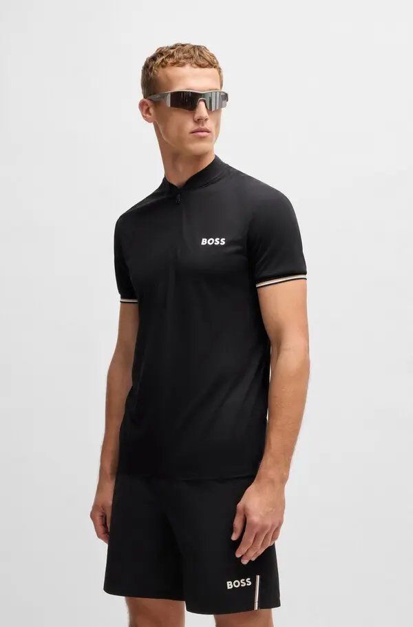 BOSS Active Slim-fit Polo Shirt - Black