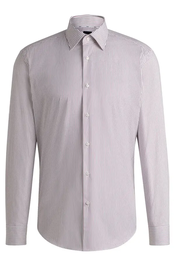 BOSS Regular-fit Shirt In Easy-iron Stretch Cotton - Pink