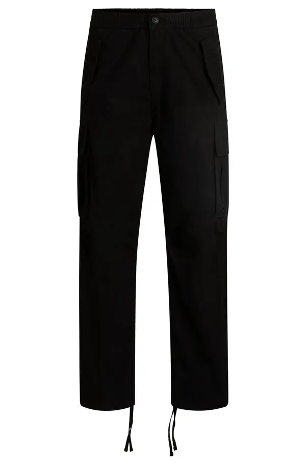 Hugo Baggy-fit Cargo Trousers - Black