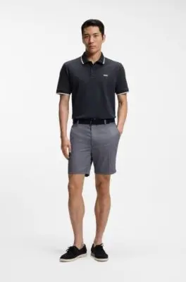 BOSS Cotton-piqué Polo Shirt With Contrast Tipping - Dark Blue